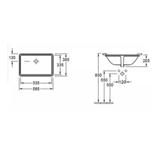 特价51225301德国 唯宝villeroy-boch 鲁尼雅系列 台下盆 - 高端建材