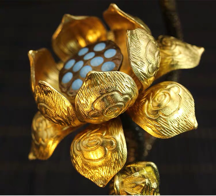 佛堂供品 铜制复古密宗法器 八供朵玛酥油花食莲花摆件 - 天语龙吟&梵音苑