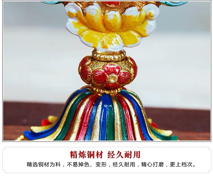 纯铜包邮 手工彩绘八吉祥摆件佛堂供品密宗法器吉祥八宝套装祈福礼佛用 - 天语龙吟藏香旗舰店