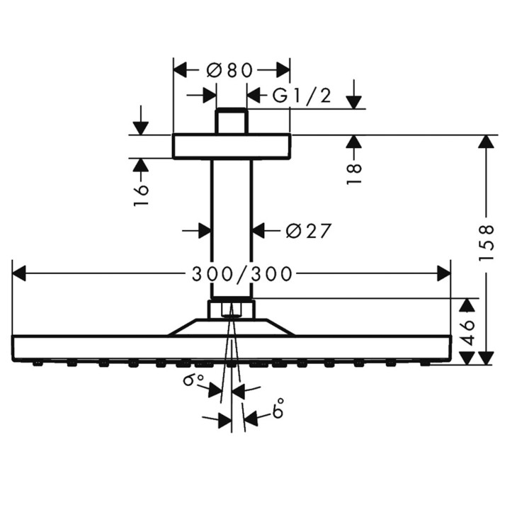 德国汉斯格雅 飞雨E系列 暗装花洒 26251007（26251347）；15763007；26014007；27454007 ...