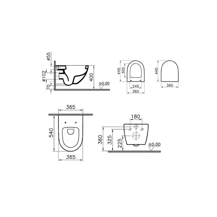 7748B003-0075 ；120-003R409 ；土耳其威达VITRA Sento系列 壁挂马桶 - 迁悦文化