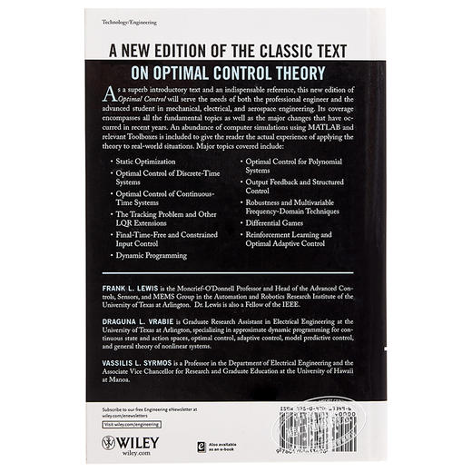 优秀控制 第3版 Optimal Control, 3rd Edition 英文原版 Frank Lewis Wiley - 中商进口商城