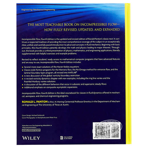 不可压缩流体（第4版） Incompressible Flow, Fourth Edition 英文原版 Ronald Panton ...