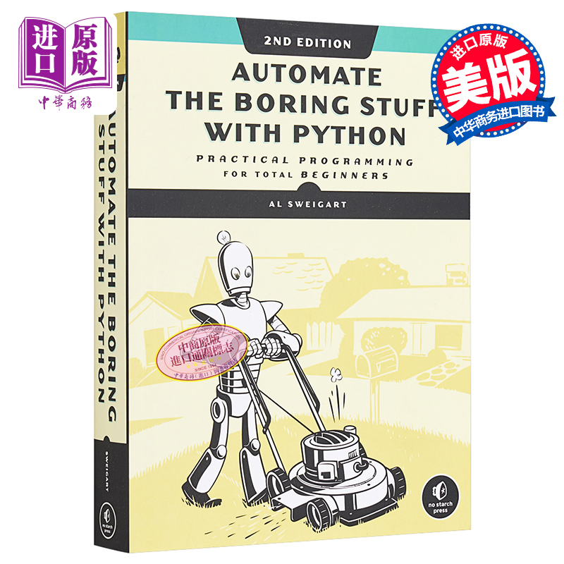 【中商原版】Python编程快速上手：让繁琐工作自动化 英文原版 Automate the Boring Stuff with Python ...