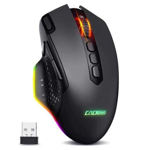 CACKBIRD CA282 游戏鼠标PWM3325 10000 DPI RGB 双模可充电 带 10个可编程按键 - 秋名山赛旗办公设备旗舰店
