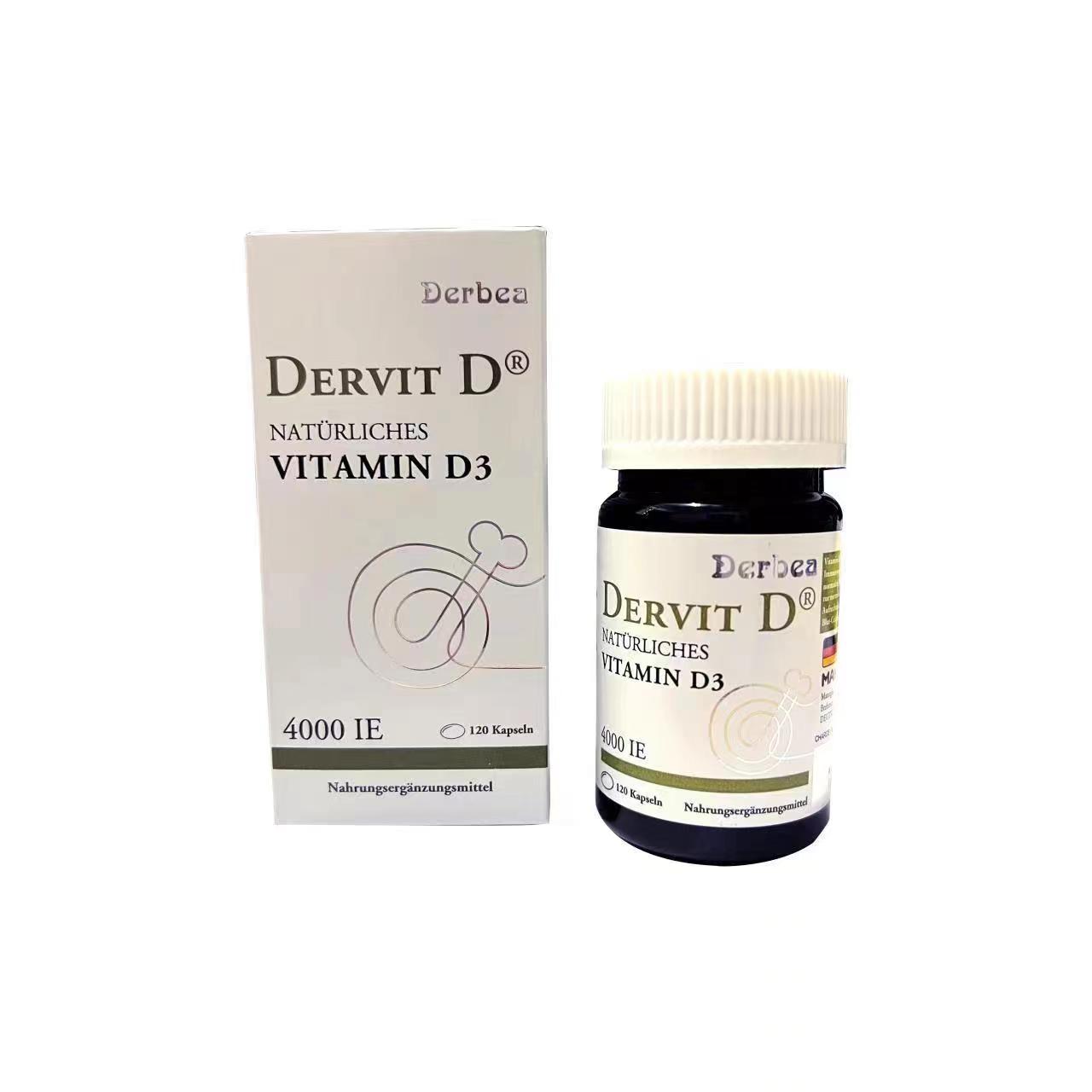 DERVIT D 德贝安 维生素D3 软胶囊（120粒/瓶 ） - 播种优选