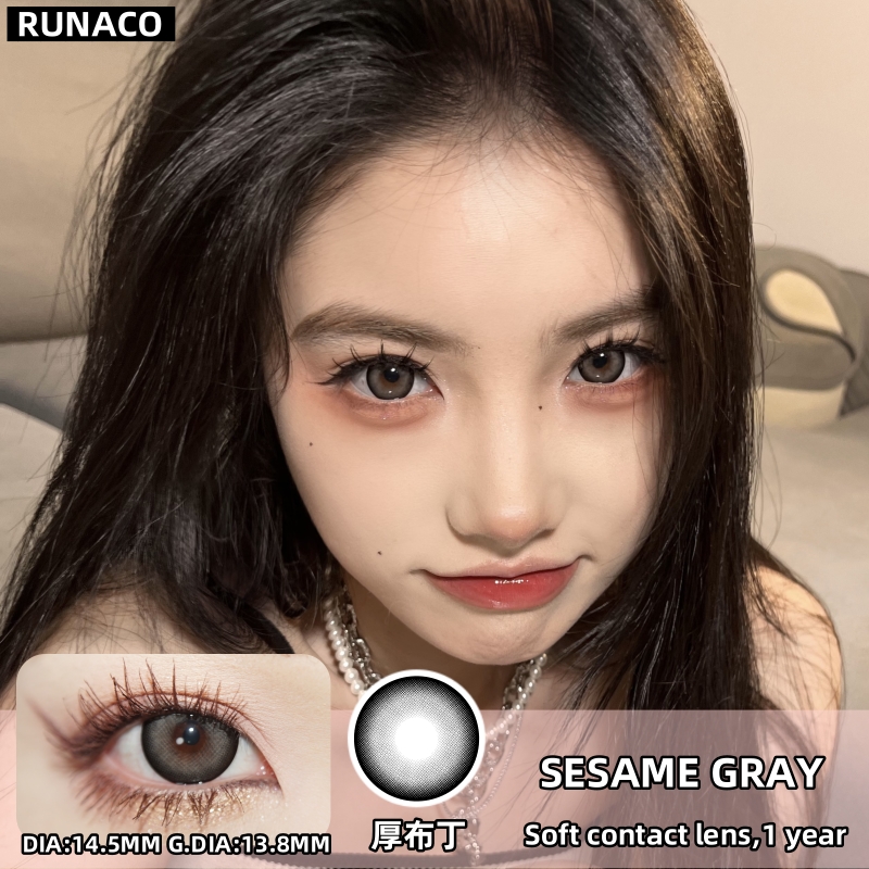 RUNACO美瞳 年抛隐形眼镜 厚布丁14.5mm 1副/2片 左右度数可不同 - VVCON美瞳商城