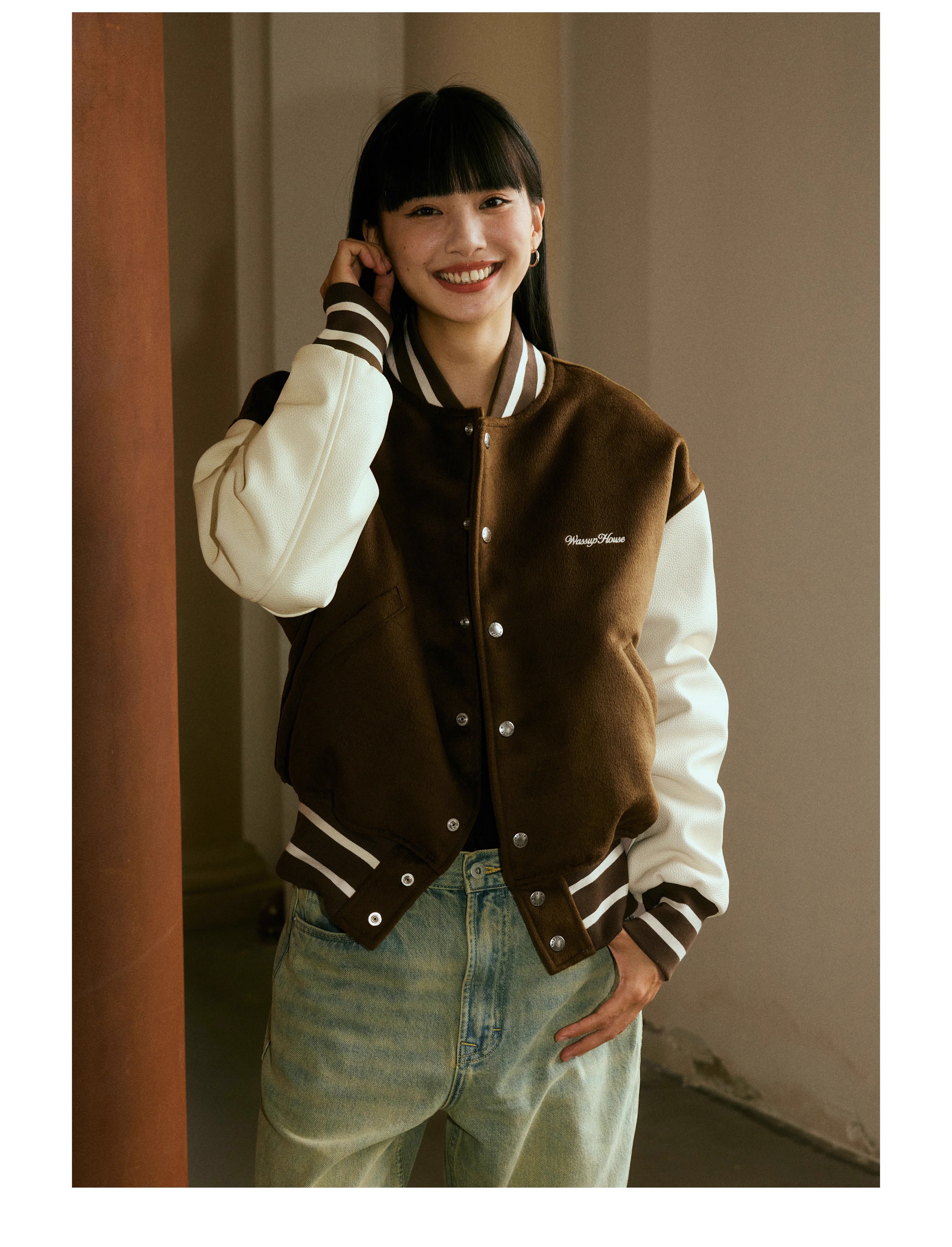 【特价商品不作退换】WassupHouse拼色棒球服外套 - Oneup Active Club