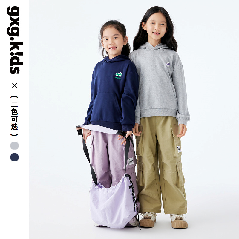 GXG童装24秋季儿童卫衣中大童印花连帽滑板休闲百搭上衣亲子 - gxgkids旗舰店