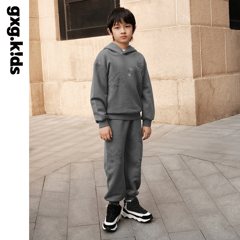 童装儿童套装24春男女童龙图腾洋气卫衣卫裤两件套潮KFQ33106411 - gxgkids旗舰店